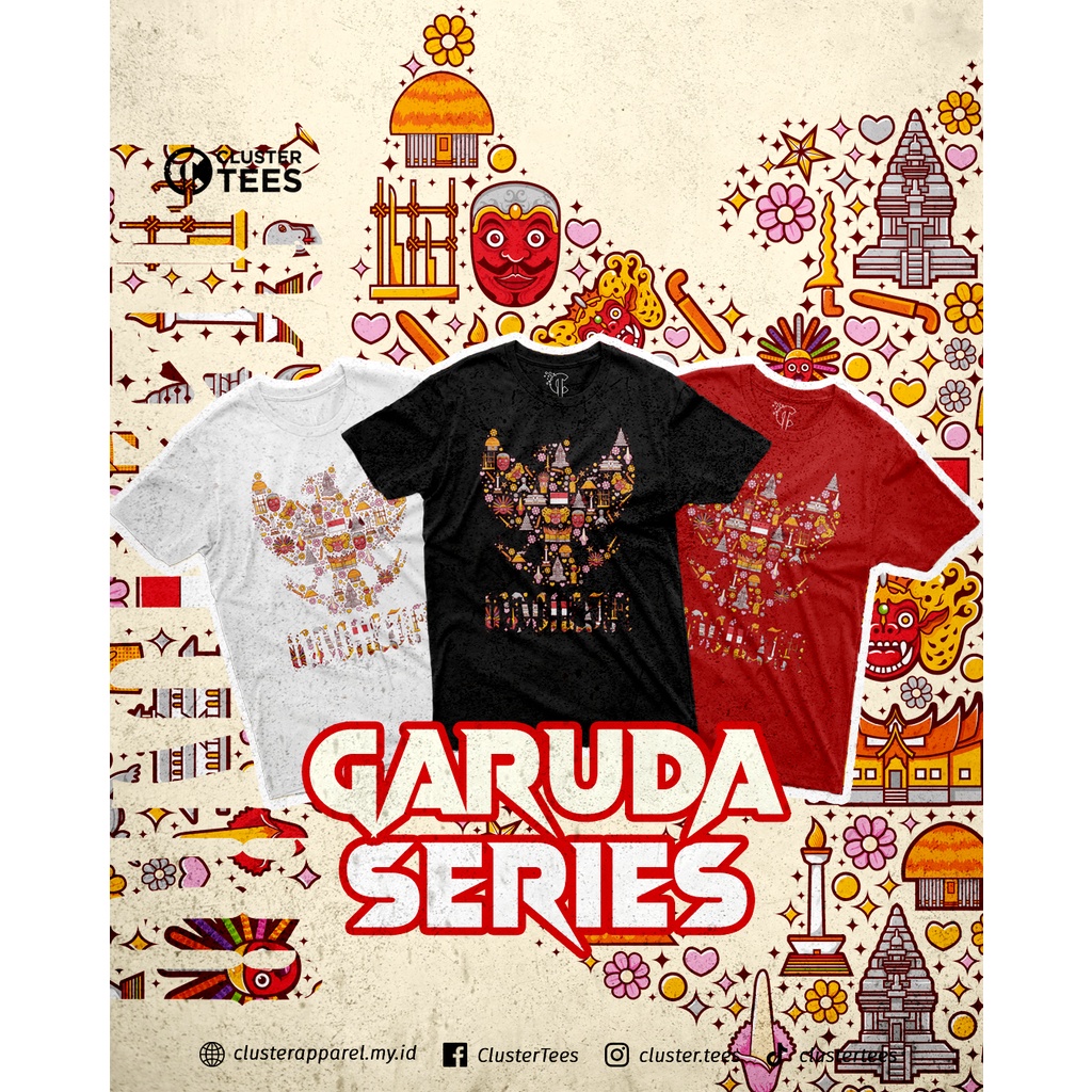 Jual Kaos Garuda Lambang Indonesia Motif Doodle Flat | Kaos Indonesia ...
