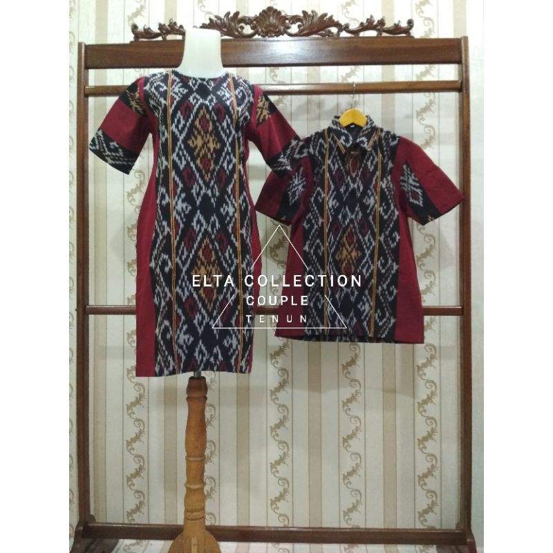 Jual COUPLE TENUN SARIMBIT TENUN KEMEJA DRESS TENUN MOTIVE ROTE ...