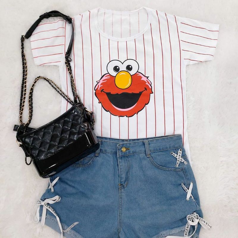 Jual Kaos Elmo Strip All size | Shopee Indonesia