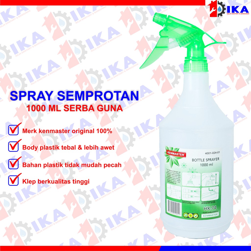 Jual BOTOL SPRAY SEMPROTAN AIR TANAMAN 1000 ML / 1 LITER KENMASTER ORI ...