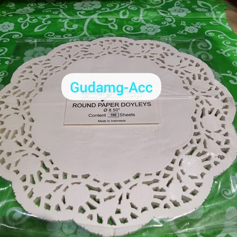 Jual Kertas Doilies Paper Round uk 8,5 inchi Flower MG White isi 100 ...