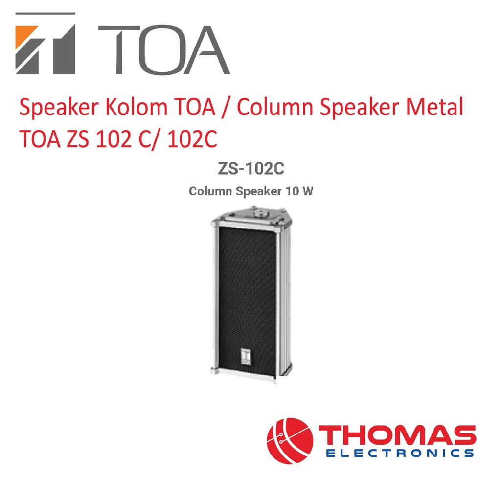 Jual Speaker Kolom TOA Column Speaker Dinding Metal TOA ZS 102 C ZS102C ...