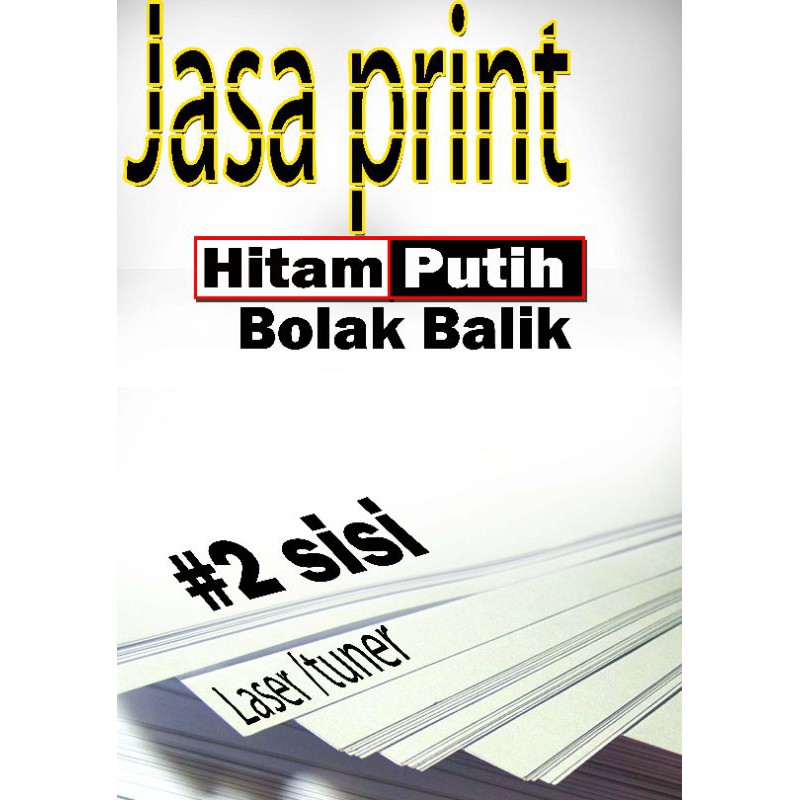 Jual JASA PRINT HITAM PUTIH BOLAK BALIK PRINT TUGAS SEKOLAH KAMPUS DAN ...