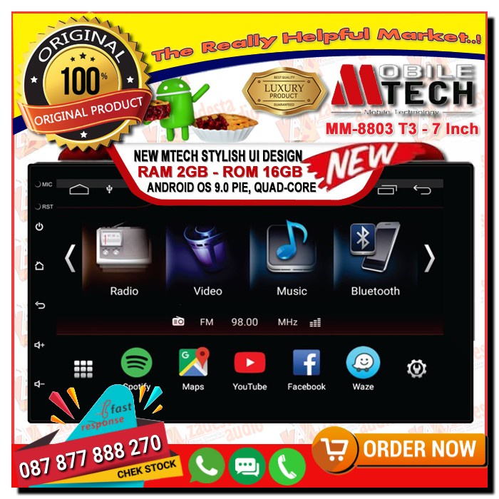Jual Headunit Android Mtech Mm8803V 7 Inch/M-Tech Mm 8803V/M Tech 8803 ...