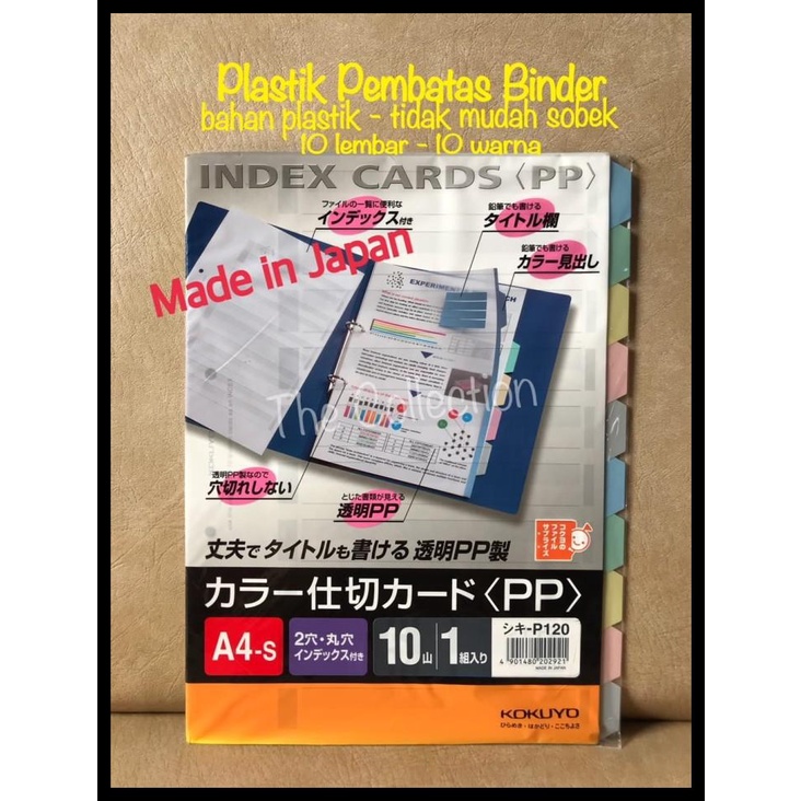 Jual Atk0546Ky A4 Plastik Pembatas Binder Index Cards Kokuyo P120 ...