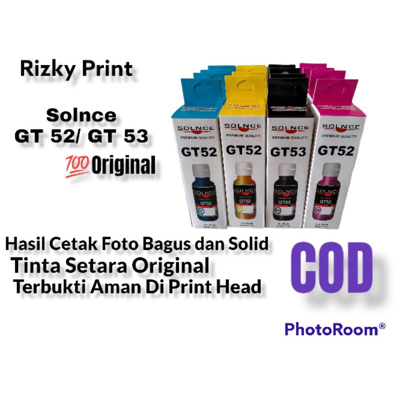 Jual Tinta Printer Merk HP Ink Tank ECO Tank GT 52/ GT 53 SOLNCE ...