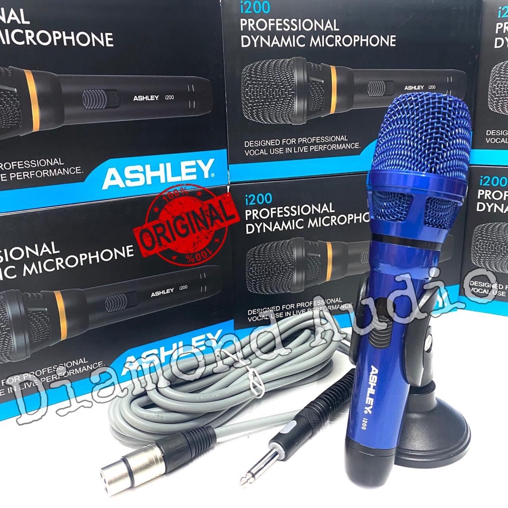Jual Mic Kabel Ashley I 200 Blue Dynamic Original Microphone Cable I200 ...