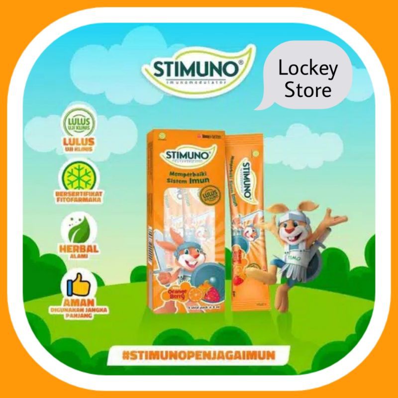Jual Stimuno stick pack isi 5 (syirup ) rasa orange berry herbal ...