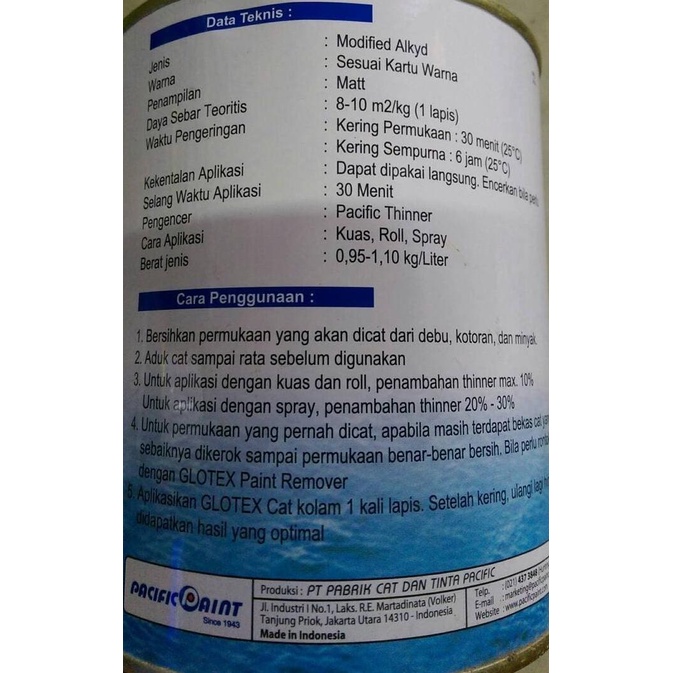 Jual Cat Kolam Glotex Biru Putih 1Kg / Kolam Ikan Renang Berenang Bak ...