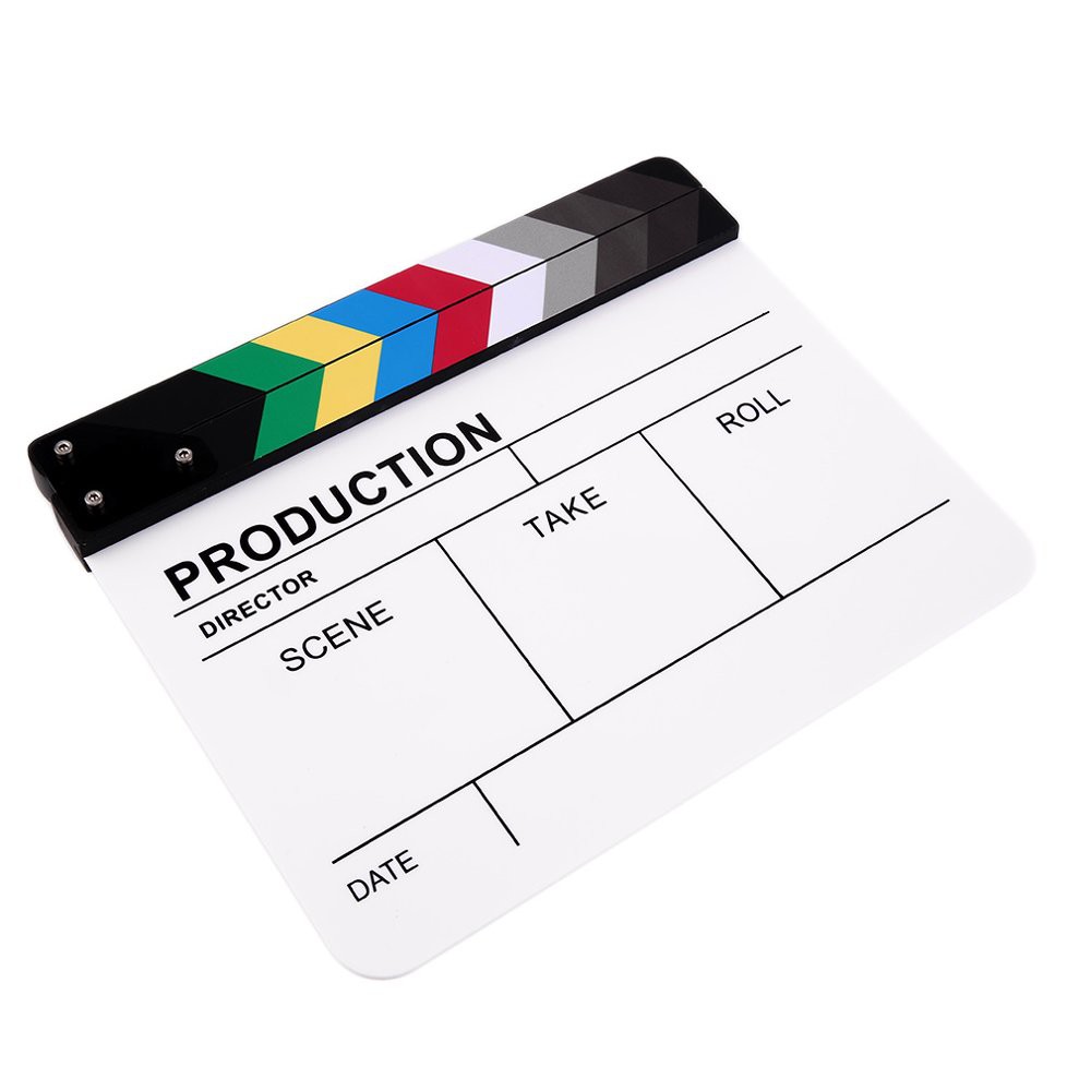 Jual Colorful Clapperboard TV Movie Film Clapper Board Slate - white ...