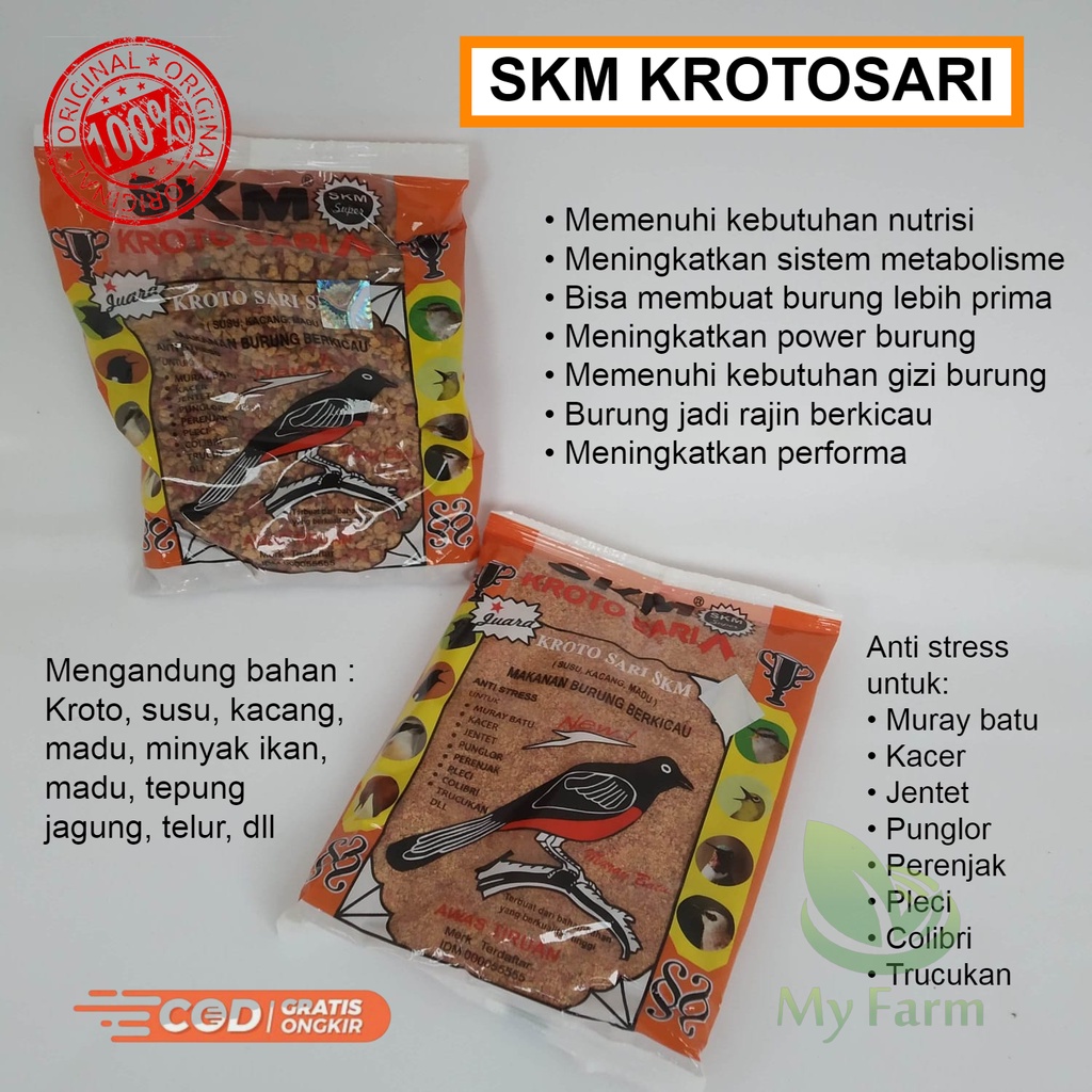 Jual Skm Krotosari Voer Pur Makanan Burung Berkicau Anti Stress Dengan ...