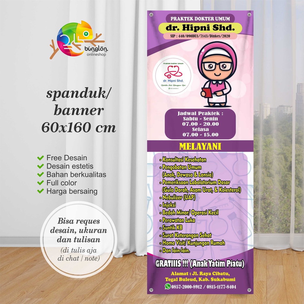 Jual Size 60x160 Spanduk, Banner Praktek Dokter Umum | Shopee Indonesia