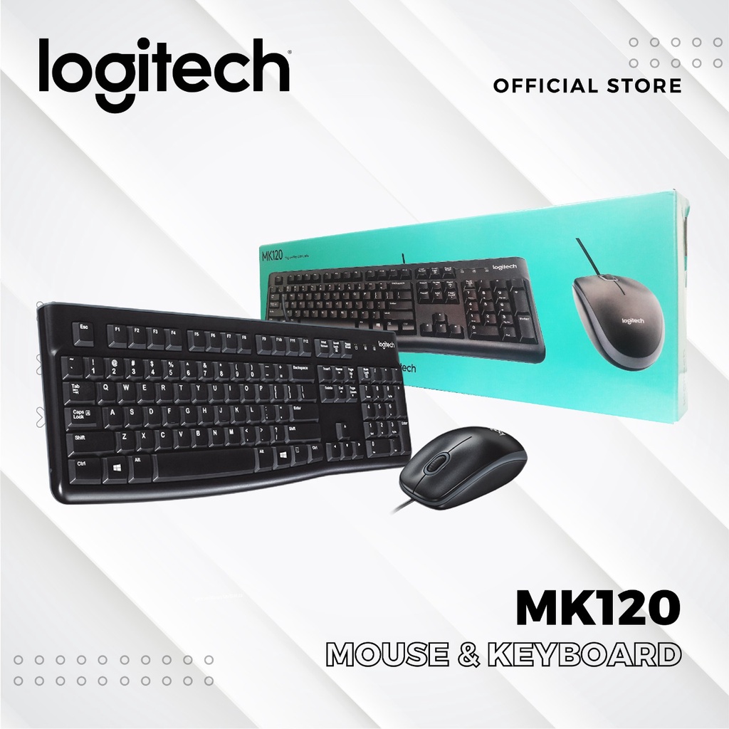 Jual Keyboard Mouse Logitech Classic MK120 | Shopee Indonesia