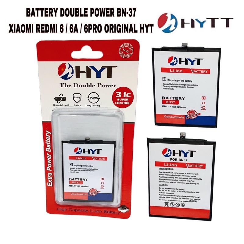 Jual BATTERY BATERAI DOUBLE POWER BN37 XIAOMI REDMI 6 6A 6PRO ORIGINAL ...