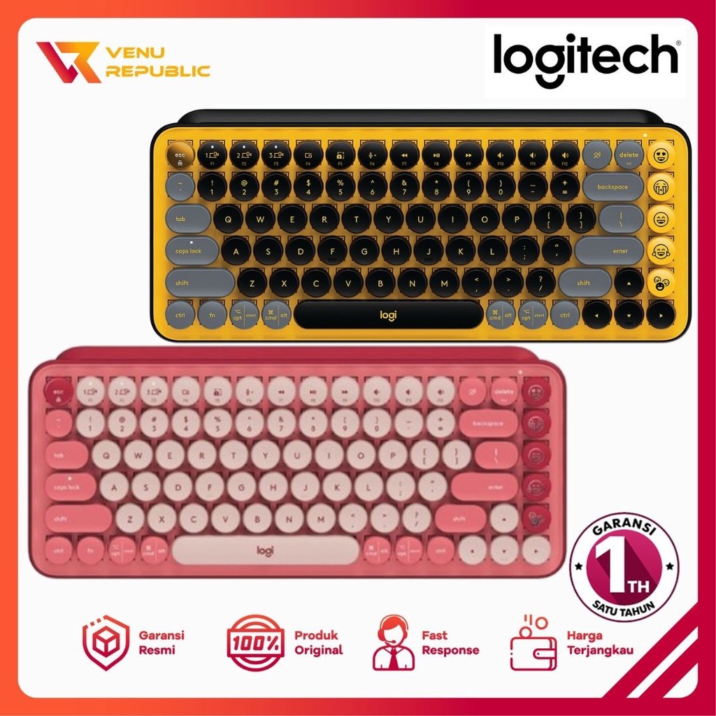 Jual Keyboard Logitech Mechanical Wireless Emoji Garansi Resmi - 1 ...
