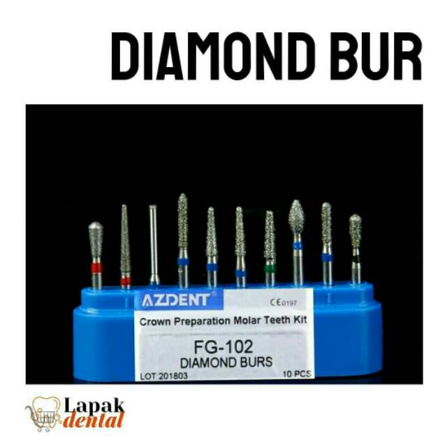 Jual Dental Bur Diamond Preparasi Crown Mahkota Molar / Crown ...