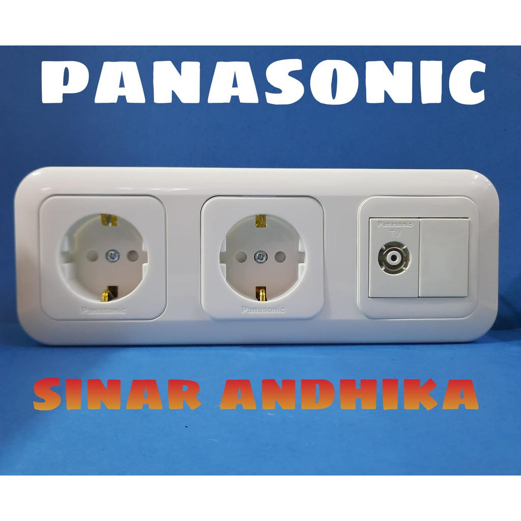 Jual Stop Kontak Panasonic Double Cp+Modul TV+Blank Chip Wej 7823 ...
