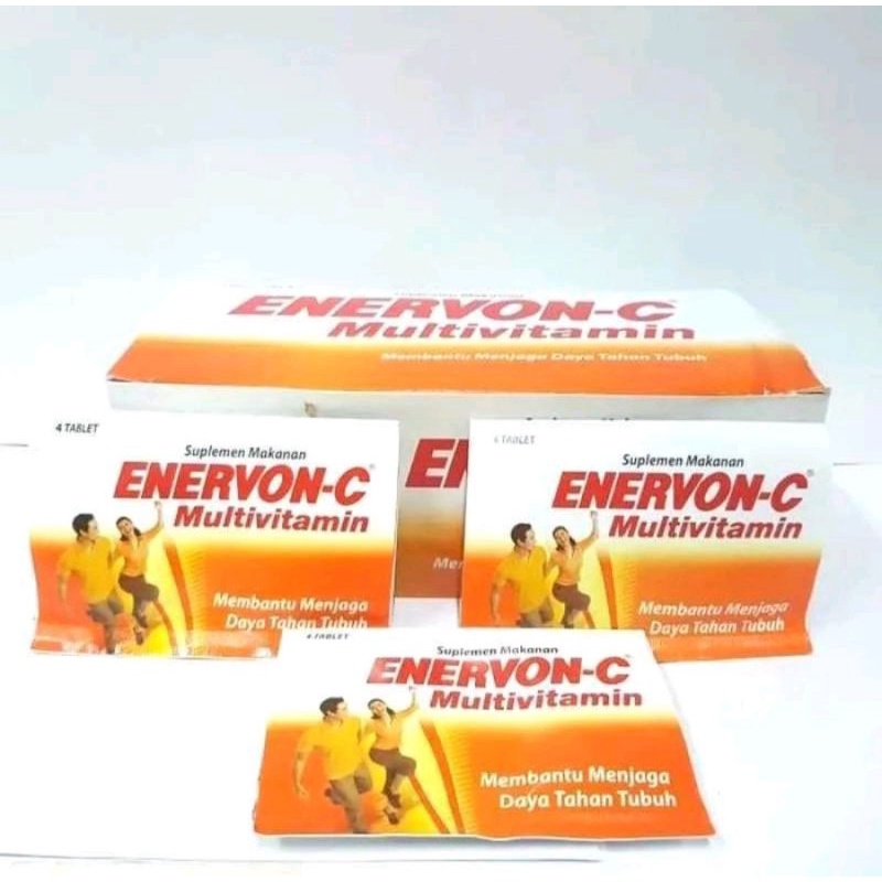 Jual ENERVON-C 1 strip 4 tablet MULTIVITAMIN | Shopee Indonesia