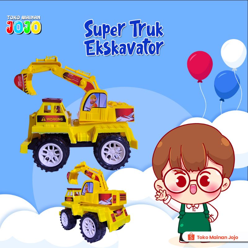 Jual Mobil Super Truk Ekskavator - Mainan Anak Power Up Super Truck ...