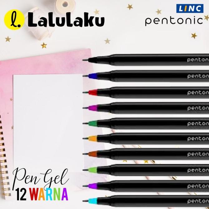 Jual Pentonic Color Pulpen Gel 12 Warna Pen Warna Warni Set | Shopee ...