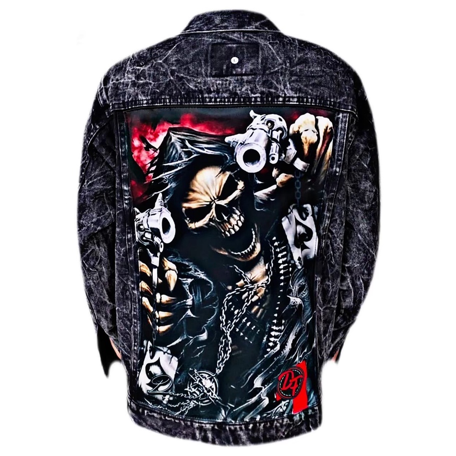 Jual Jaket Jeans Printing Bergambar belakang - Jaket Denim Distro ...