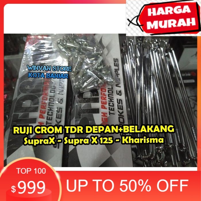 Jual Ruji Jari jari Tdr ring 17 set depan belakang warna CROM ORIGINAL ...