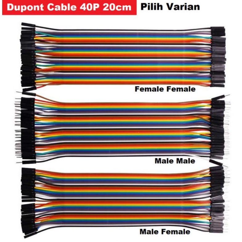 Jual Kabel Jumper 40 pin 20 cm CABLE WIRE 40pcs 20CM 40P Female Male ...