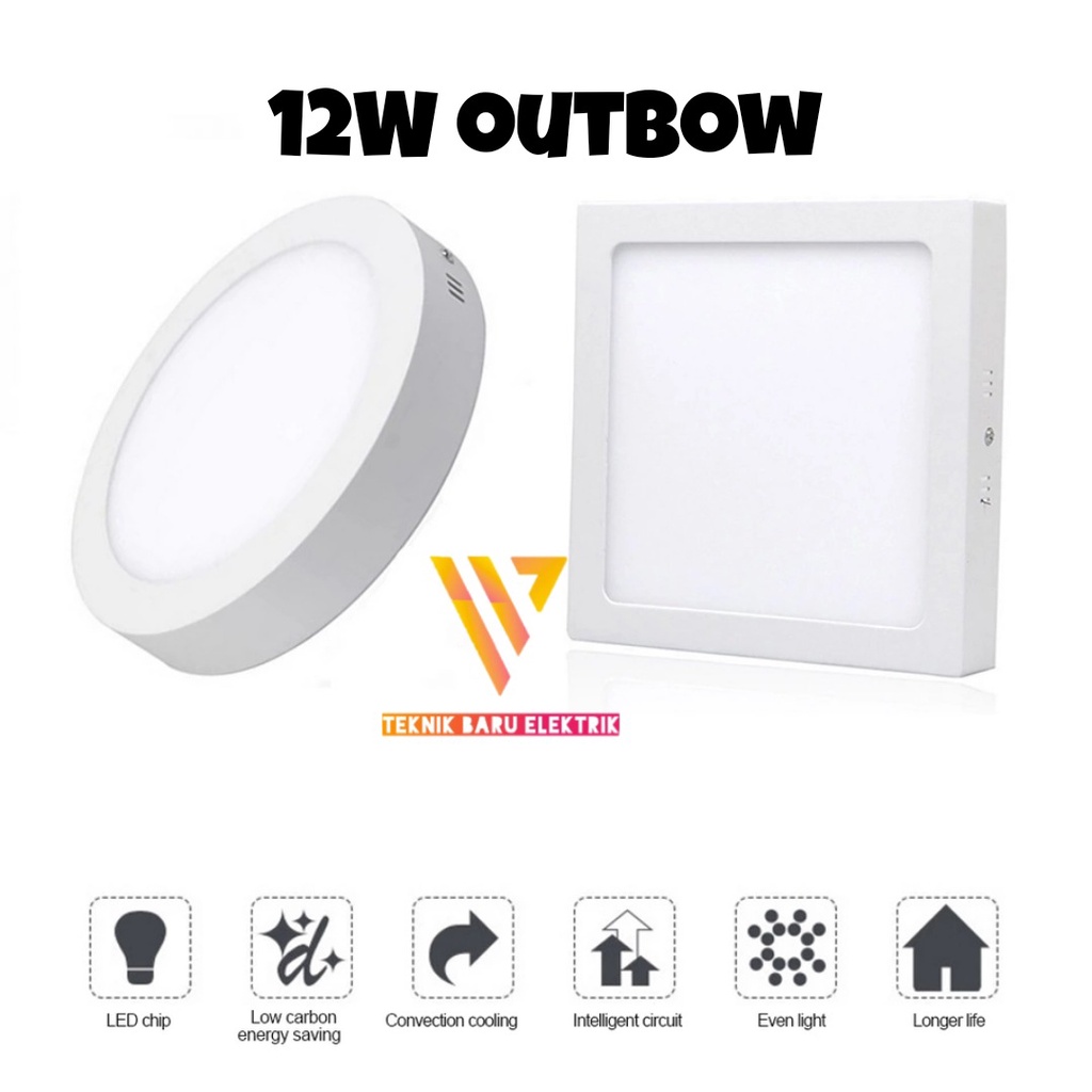 Jual Lampu downlight panel led 12w outbow OB Bulat 12 watt w 12watt Tempel Hias Plafon Dak cor ...