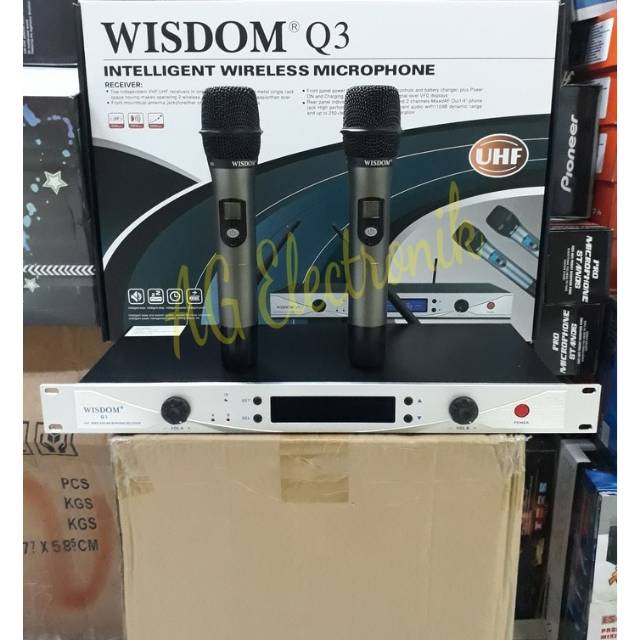 Jual Mic wireless WISDOM Q3 Original(2 mic pegang) | Shopee Indonesia
