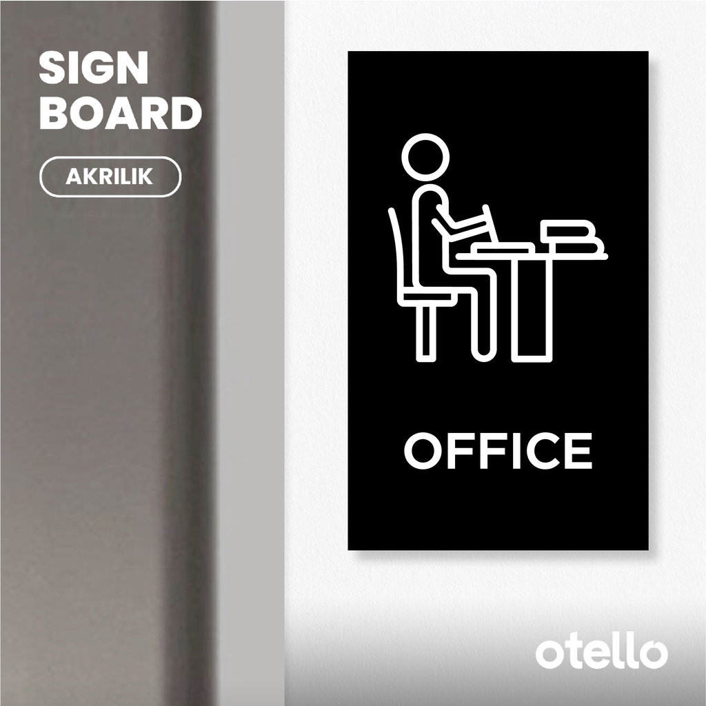 Jual Otello Signage Papan Nama Office Sign Board Akrilik Print Papan ...