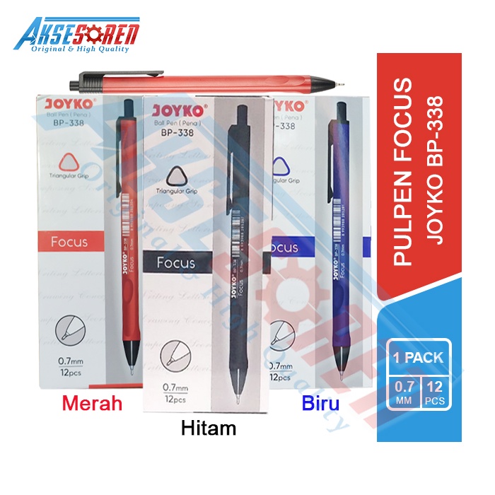 Jual PULPEN FOCUS JOYKO[ BP-338/1 PACK] / ALAT TULIS SEKOLAH / POLPEN ...