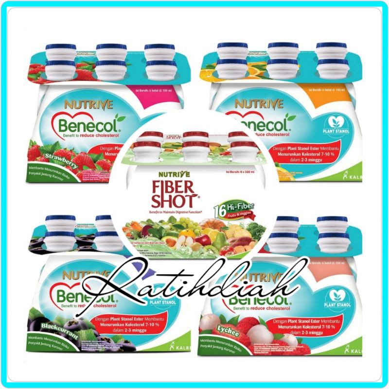 Jual NUTRIVE BENECOL PACK 6X100 ML / NUTRIVE FIBERSHOT MENURUNKAN ...