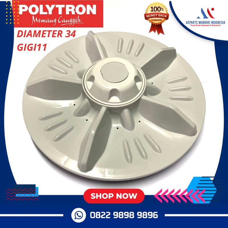 Jual pulsator mesin cuci polytron zero matic 34 as gigi 11 original ...