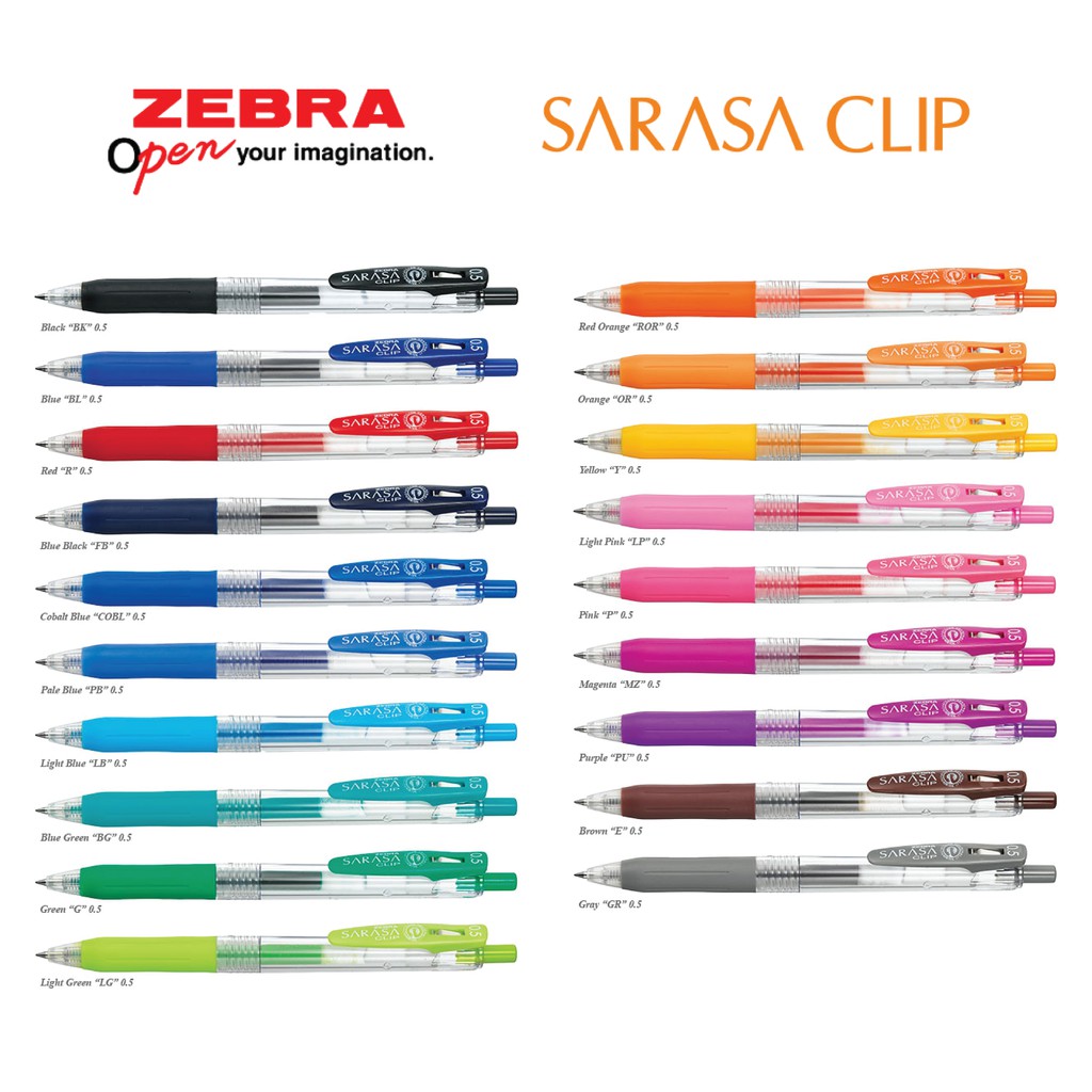 Jual Zebra Sarasa Clip Gel Ink Pen + Refill / Pena Tulis Tinta Gel ...