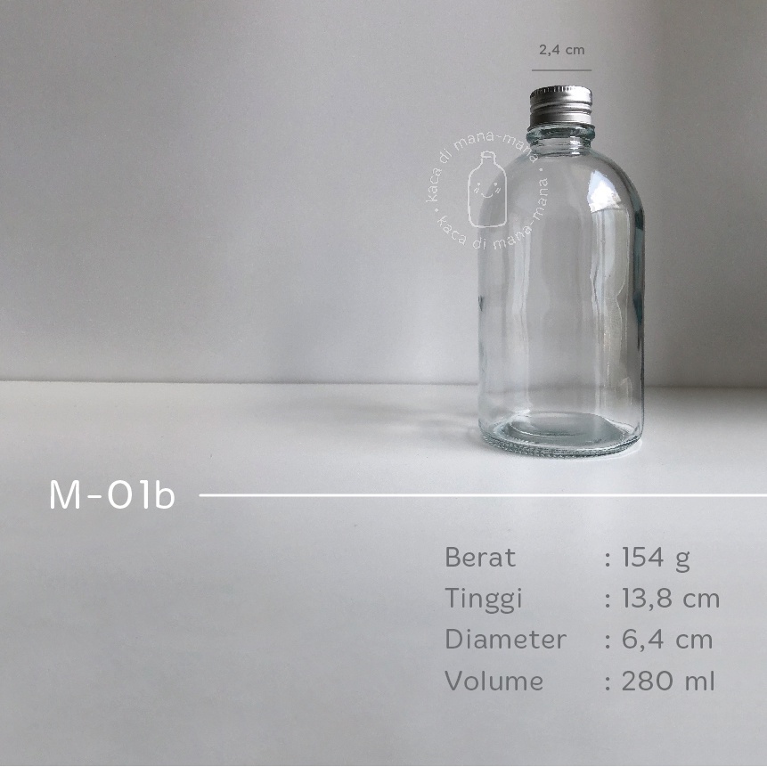 Jual Botol kaca 280ml, 350ml, 500ml - botol juice kopi - bulat | Shopee ...