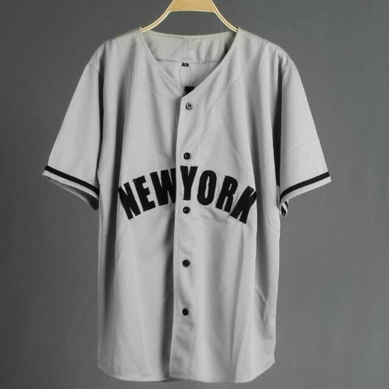 Jual Jersey baseball newyork grey | Shopee Indonesia