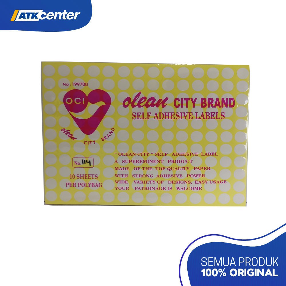Jual Label Nama / Label Olean City No.114 Polos (10 Lembar) | Shopee ...