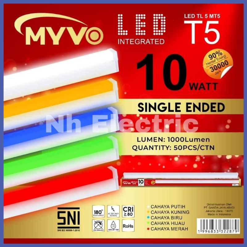 Jual Lampu TL Led T5 10Watt Kuning Myvo - Myvo Led T5 10W Lampu Modern ...