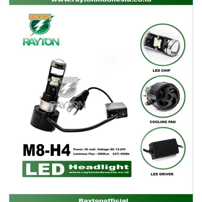 Jual RTD RAYTON LED OTOMOTIF MOTOR M8-H4 36W ORIGINAL | Shopee Indonesia