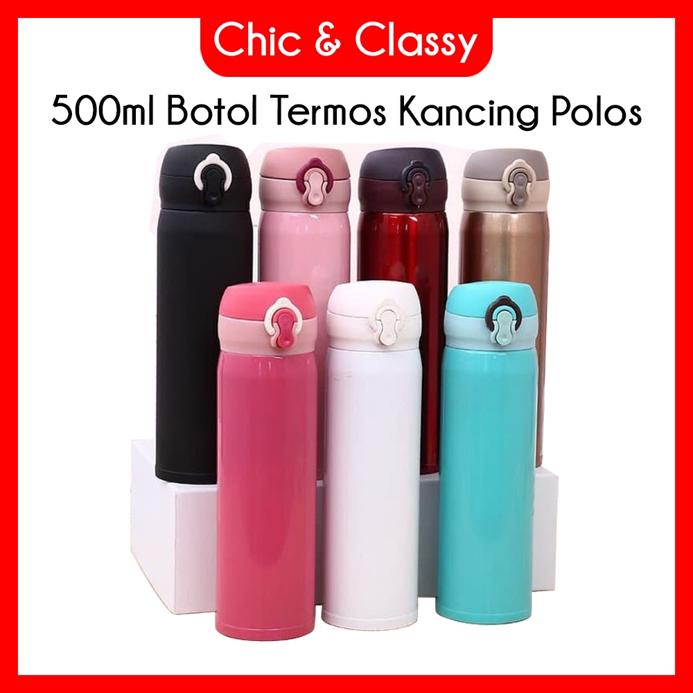 Jual TERMOS KANCING || Thermos Polos 500ml Stainless Steel | Botol ...