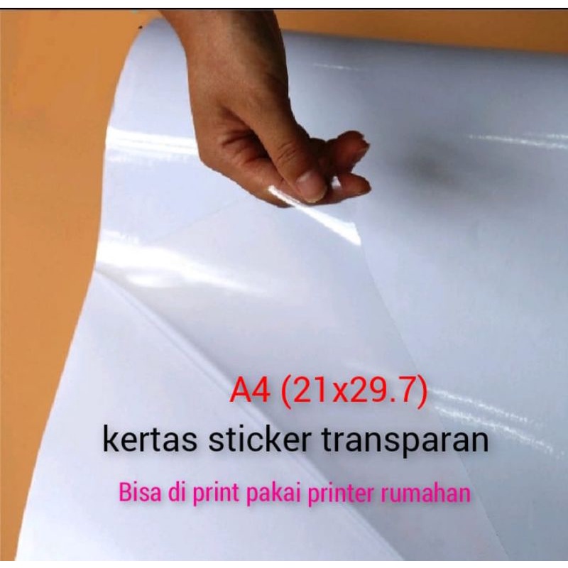 Jual kertas sticker transparan A4 bisa diprint pakai printer rumahan ...