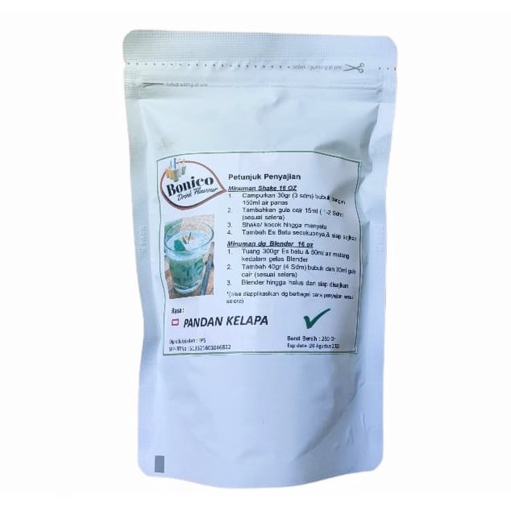 Jual PANDAN KELAPA BONICO drink powder 250g Bubuk minuman PANDAN KELAPA ...