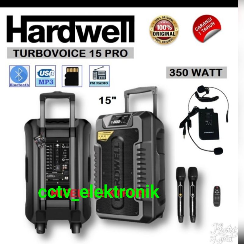 Jual Speaker Portable Hardwell 15"inch Turbo Voice 15 PRO Usb Blutooth ...