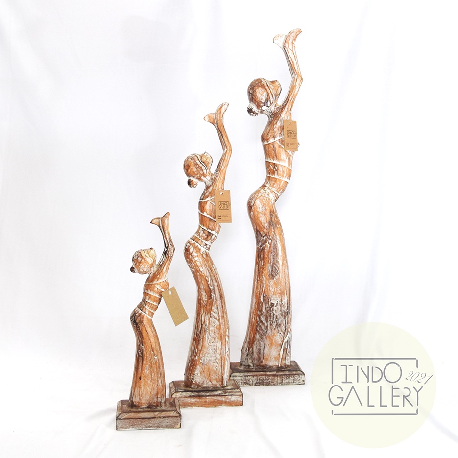 Jual PATUNG PENARI NATURAL SET 3pcs / PATUNG KAYU DEKORASI | Shopee ...