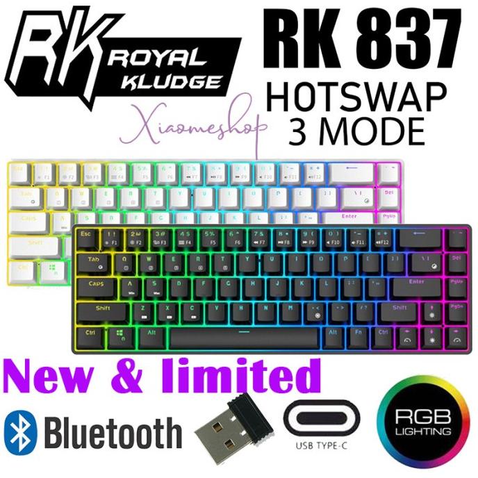 Jual Royal Kludge RK837 RK68 RGB Wireless Bluetooth Mechanical Keyboard ...