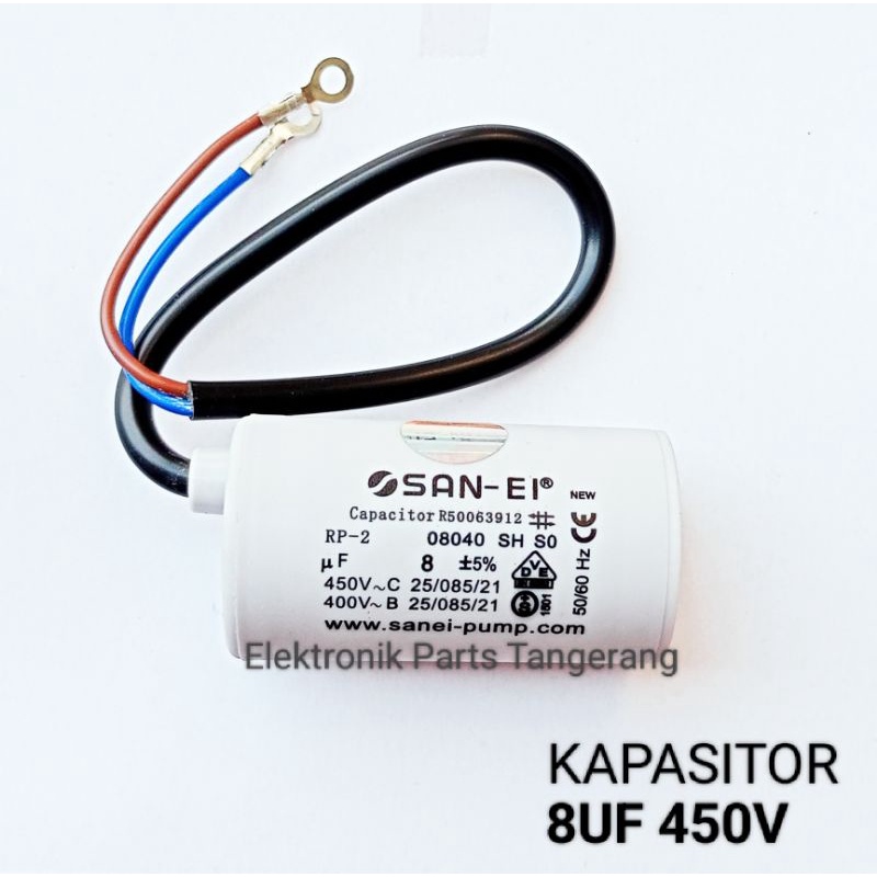 Jual CAPACITOR 8UF 450V KAPASITOR 8UF 450V KAPASITOR KABEL 8UF 450V ...