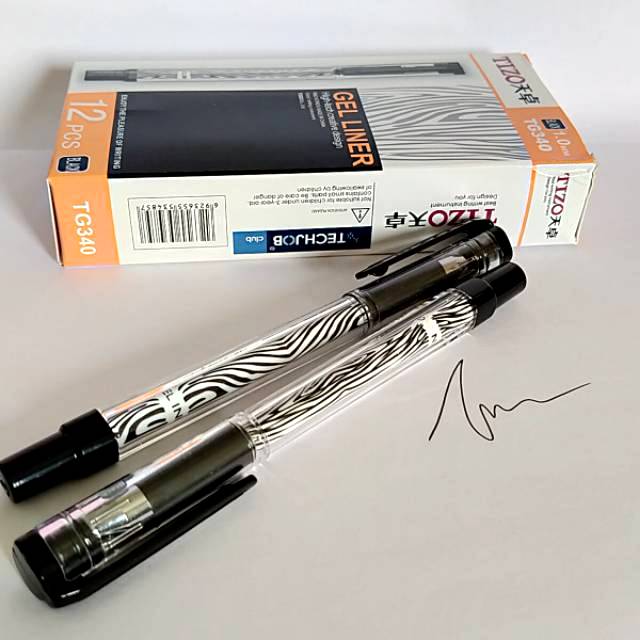 Jual Pulpen Gel Tizo TG-340 Hitam/ Pulpen Tanda Tangan | Shopee Indonesia