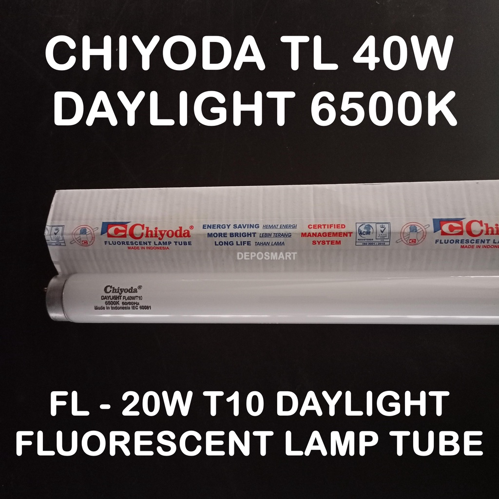 Jual LAMPU TL FLUORESCENT LAMP CHIYODA TL 40W DAYLIGHT 6500K PUTIH ...