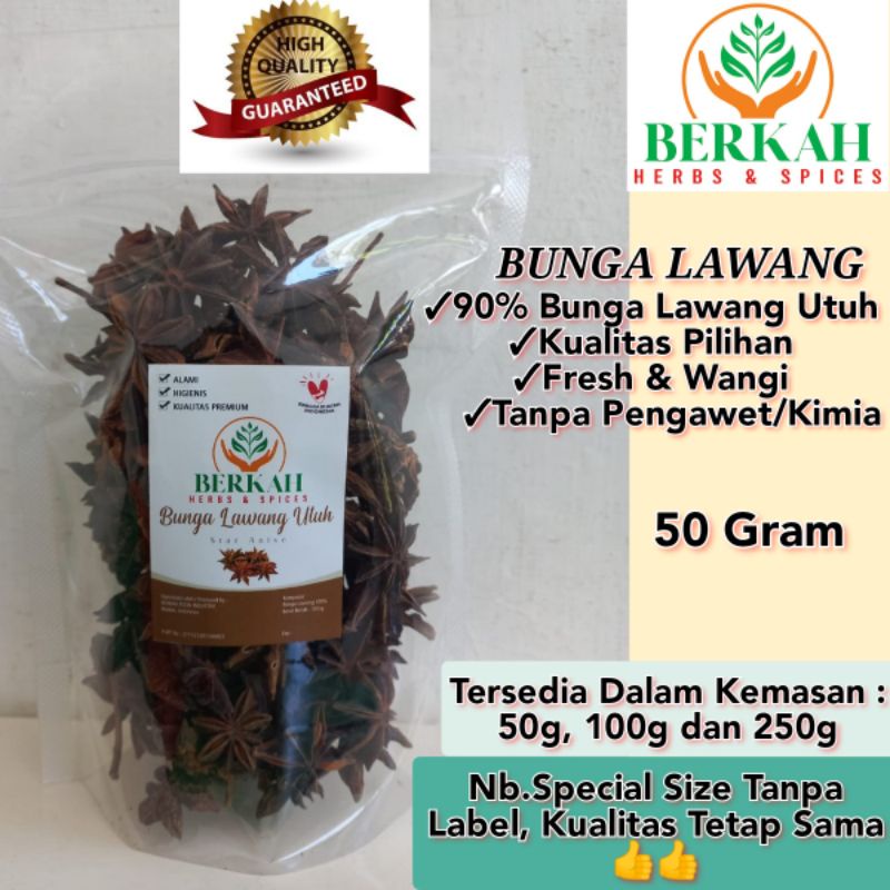 Jual Bunga Lawang Pekak 50gr Star Anise Kualitas Pilihan Premium ...