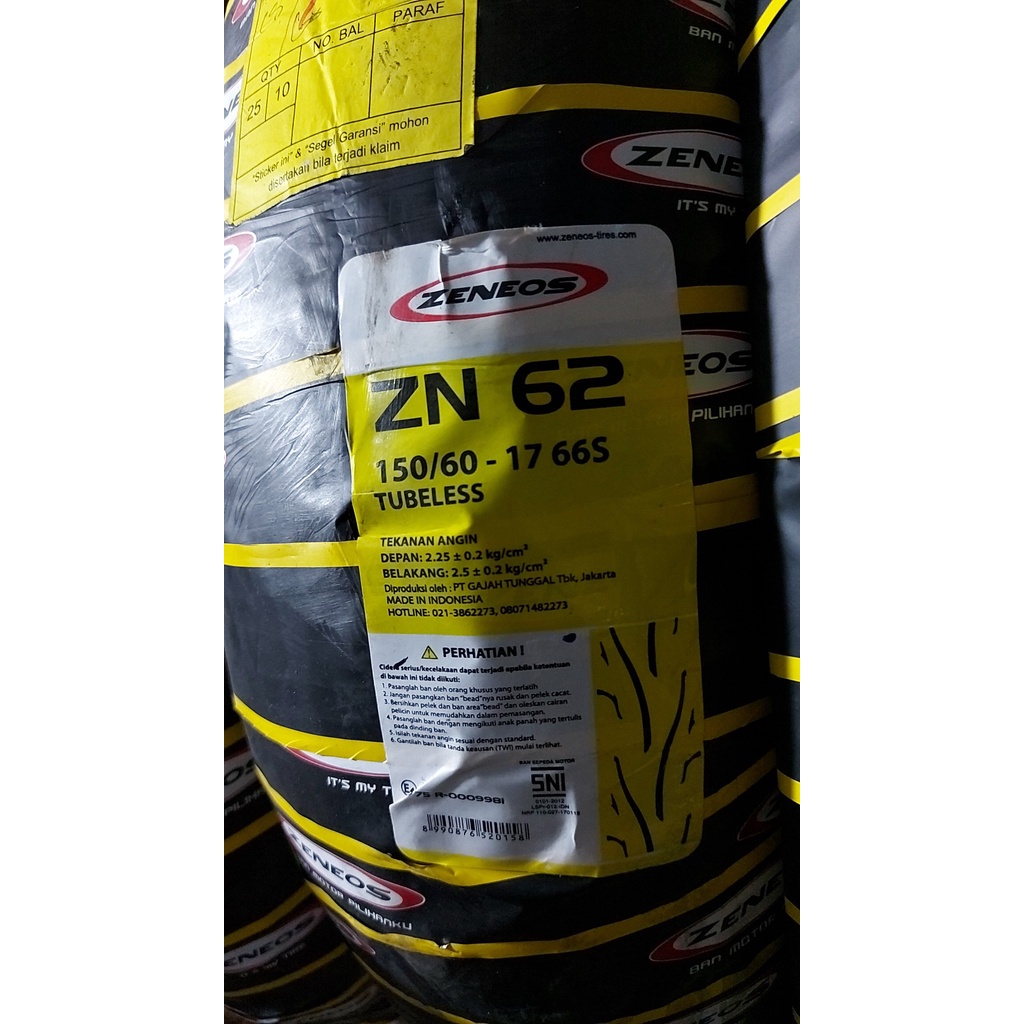 Jual Ban Zeneos ZN62 150/60-17 Tubeless, HARGA OFFLINE LEBIH MURAH ...
